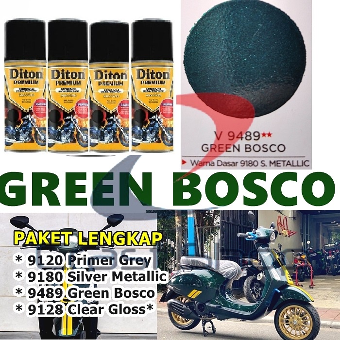 Jual Paket Lengkap Cat Pilox Diton Premium Vespa Green Bosco 9489 Warna ...