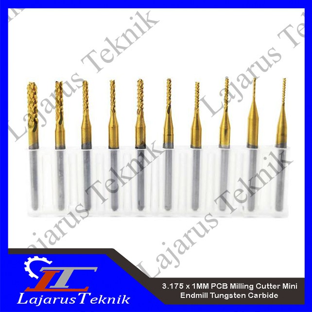 Jual 3.175 x 1mm PCB Milling Cutter mini endmill tungsten carbide ...