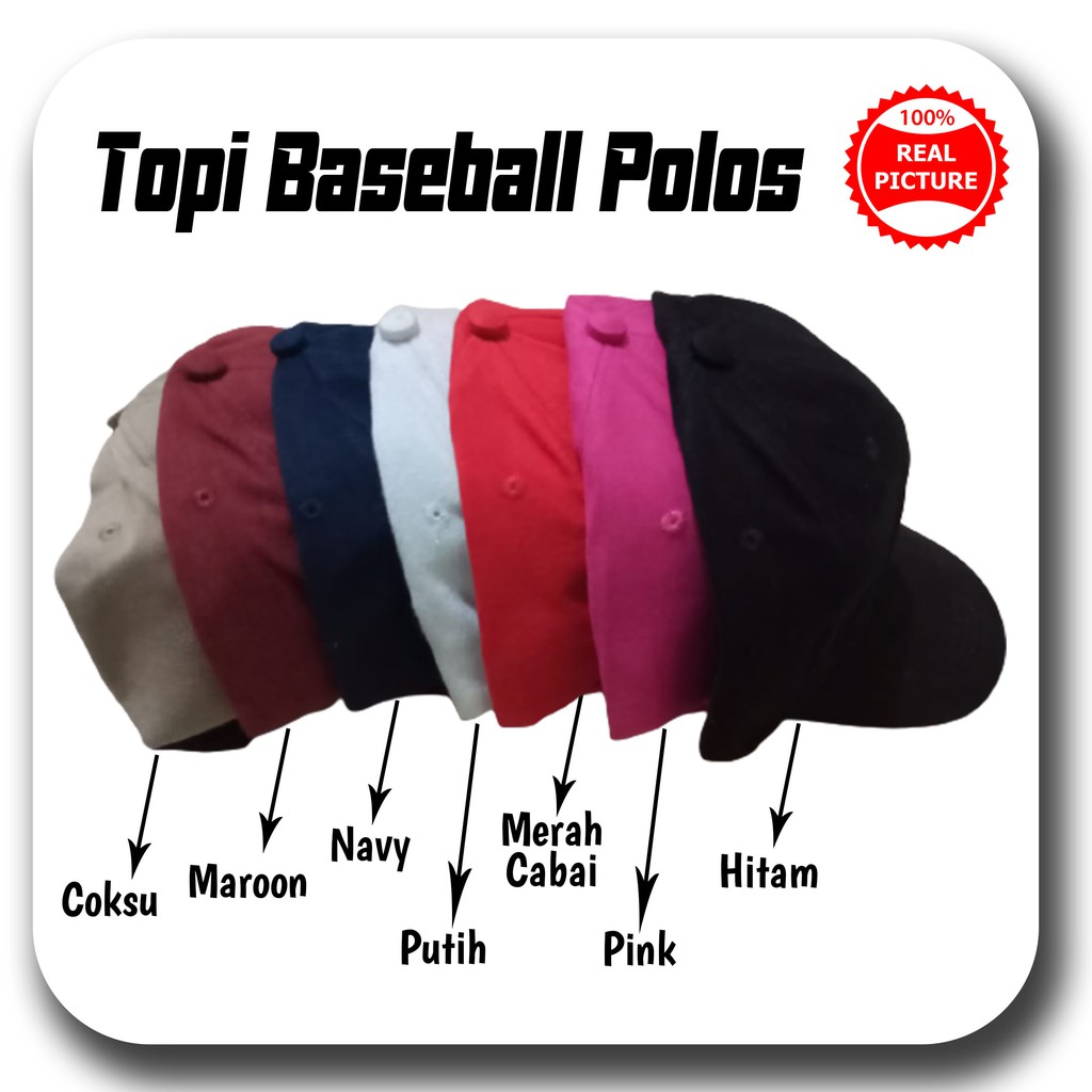 Jual Topi baseball polos - bahan raffel cakop besi - Bisa Dibordir ...
