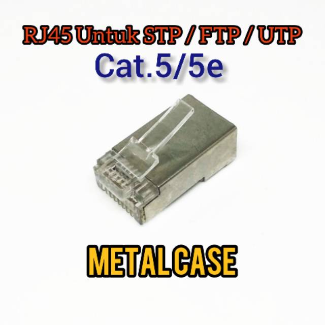 Jual Konektor Metal RJ45 STP FTP UTP LAN Cat.5e Connector Eceran ...