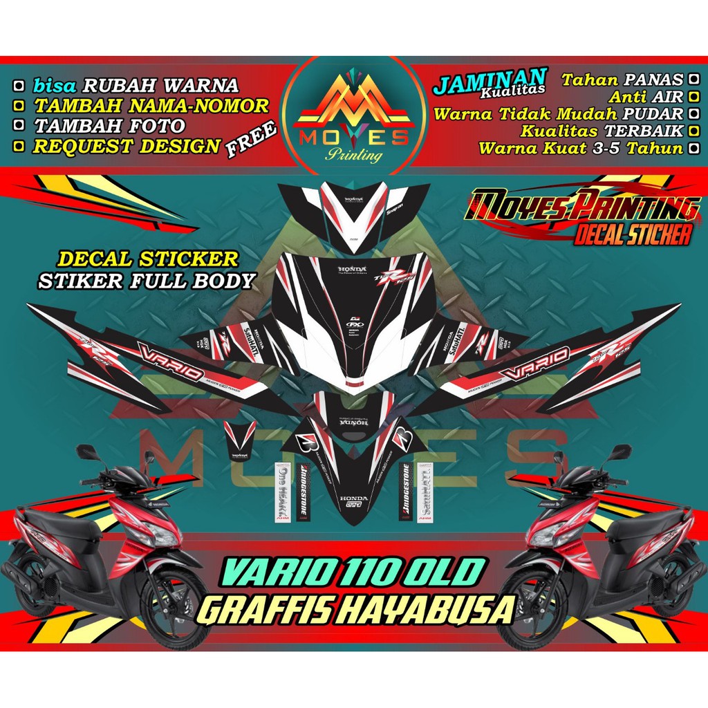 Jual Decal Vario 110 Old Motif Kayabusa Custom Sticker Fullbody Honda ...