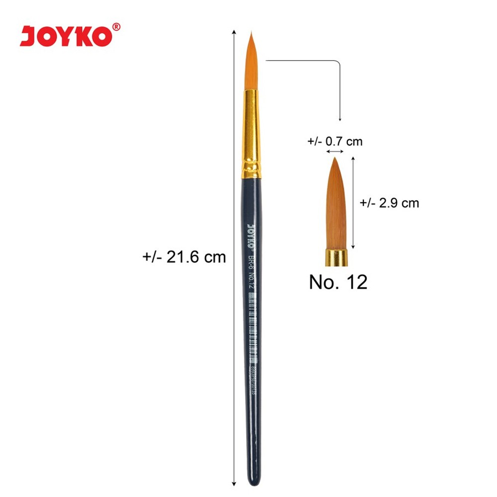 Jual KUAS LUKIS / KUAS LUKIS CAT AIR / KUAS JOYKO ROUND SATUAN - BR-06 ...