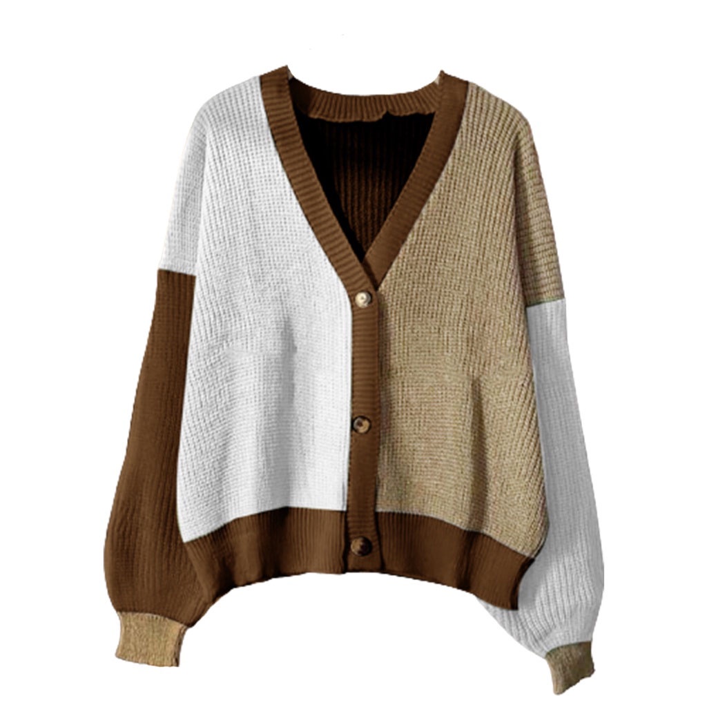 Jual Cardigan Two Tone Rajut Kardigan Twist knit Wanita Korean Style ...