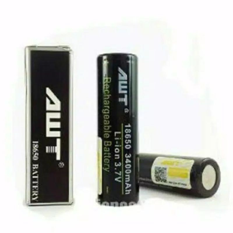 Jual battery AWT 18650 3400mah black | Shopee Indonesia