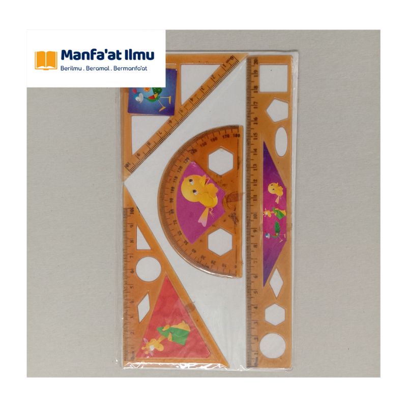 Jual Penggaris Plastik - 1 Set (isi 3 Penggaris & 1 Busur) | Shopee ...