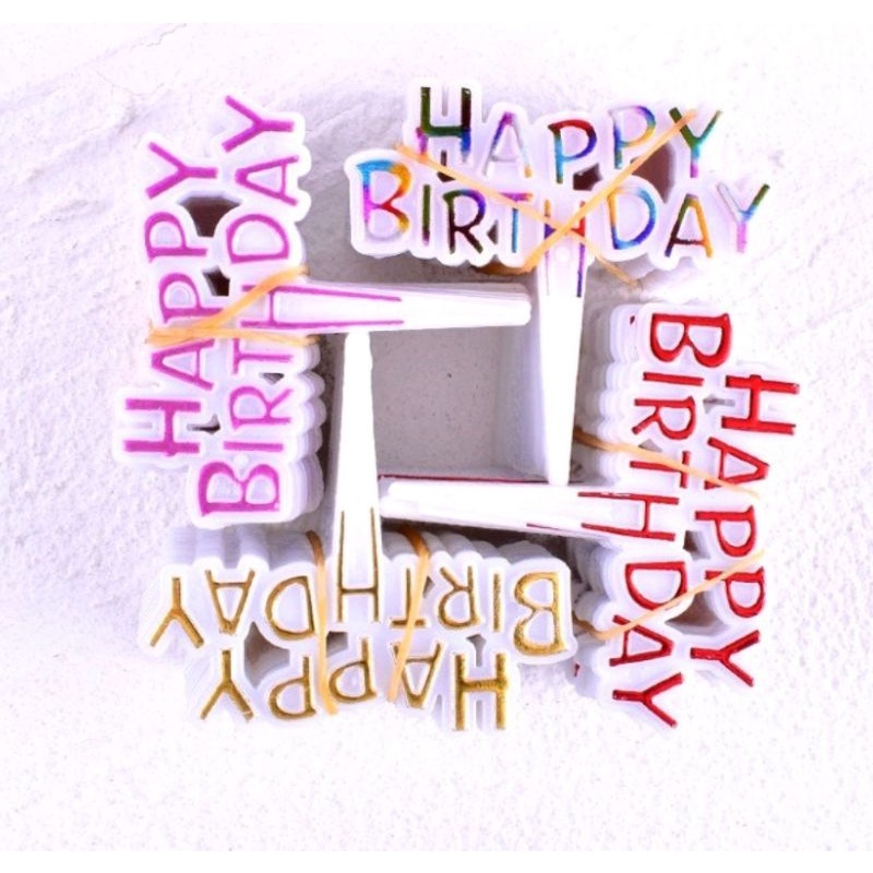 Jual Topper Tulisan Happy Birthday 6 cm (10 pc) | Shopee Indonesia