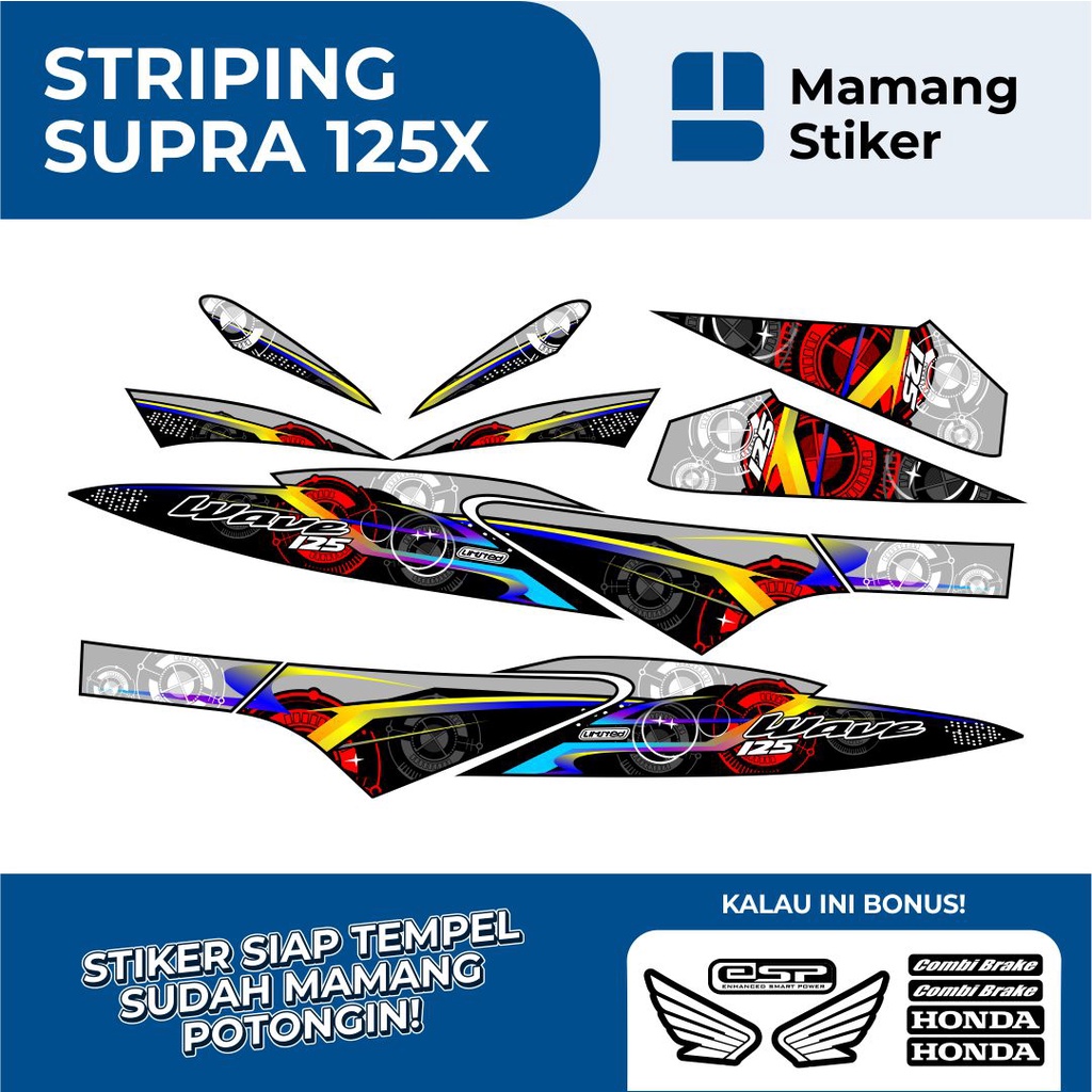 Jual STRIPING SUPRA X 125 VARIASI 21/STICKER SUPRA X125 FI WAVE 2007 ...