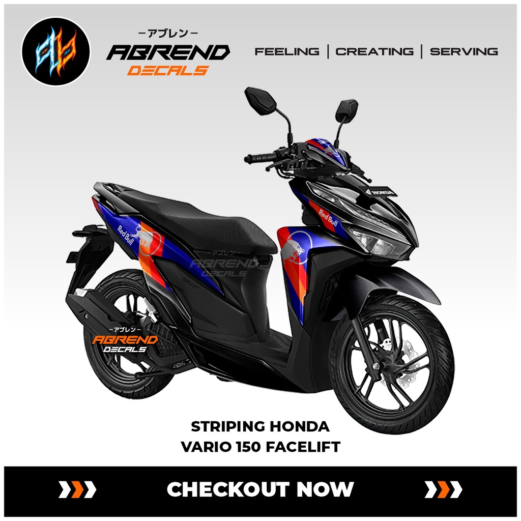 Jual Striping Vario 150 Facelift Redbull /Stiker Motor Honda Vario ...