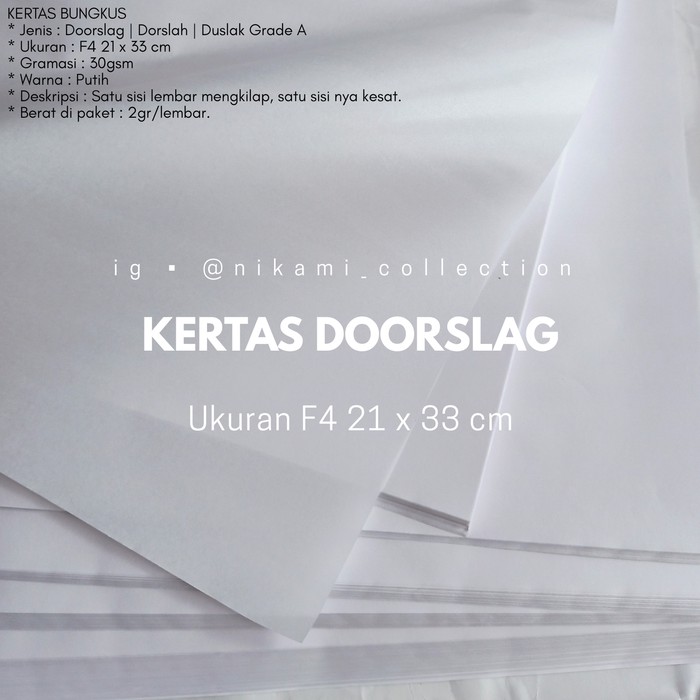 Jual Kertas Duslak F4 / Doorslag Paper ukuran F4 21x33cm. Terlaris ...