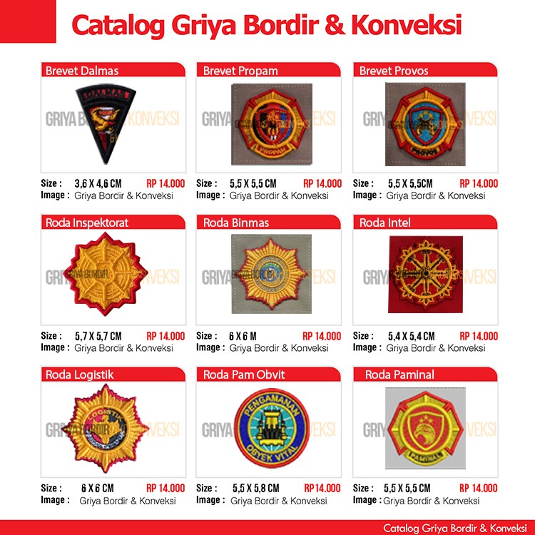 Jual BET BORDIR WING & BREVET POLRI 3D TIMBUL | Shopee Indonesia