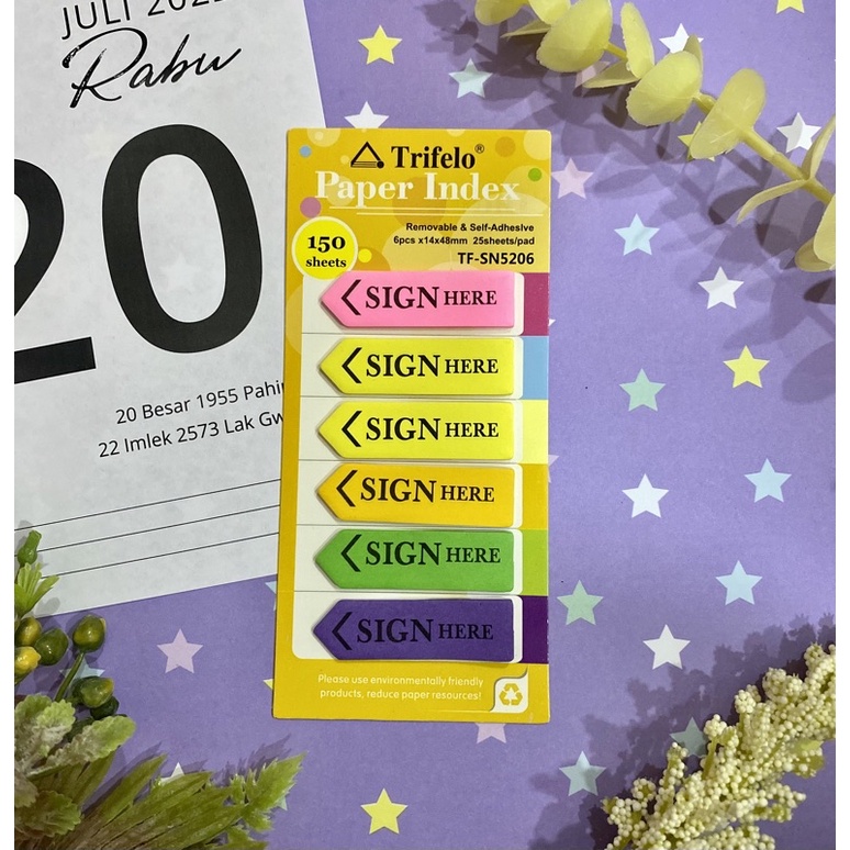 Jual POST IT SIGN HERE | STIKY NOTES 150LEMBAR TRIFELO STICK NOTE ...