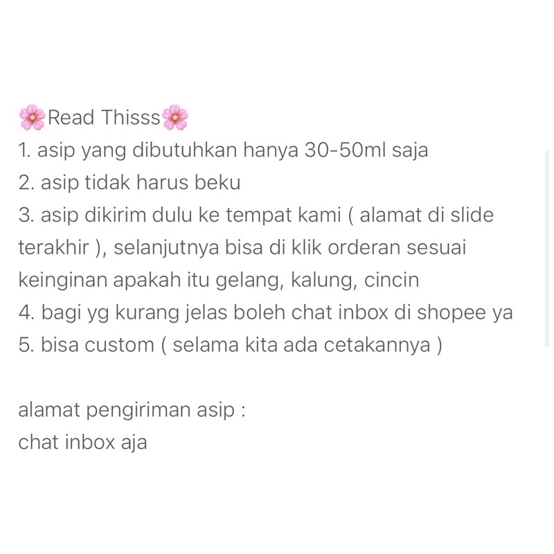Jual batu asi untuk liontin/cincin/gelang (Please geser sampai slide ...