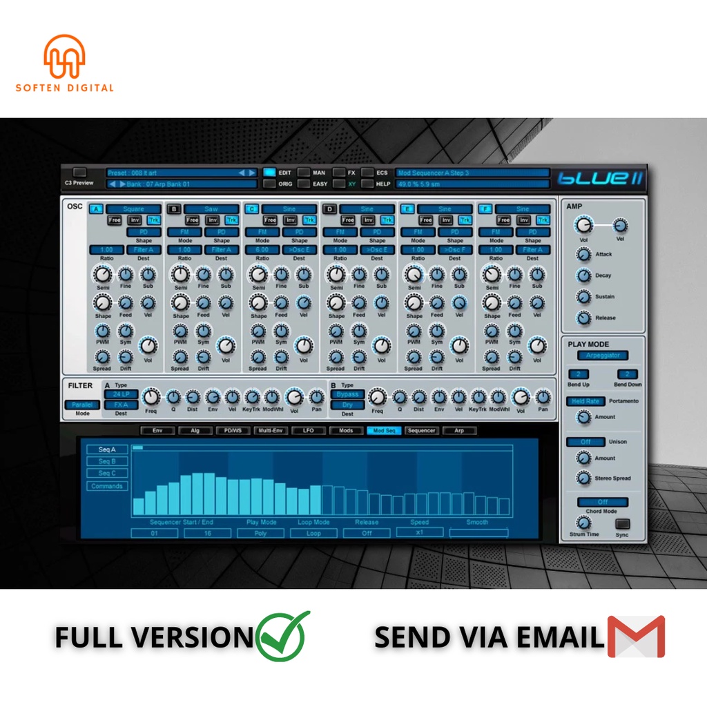 Jual Rob Papen BLUE II 2 VSTI Plugin delivering FM and subtractive ...