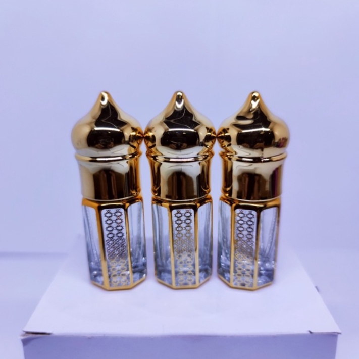 Jual BOTOL - KUBAH GOLD 3 ML | Botol parfum kosong Stick kaca Oles ...