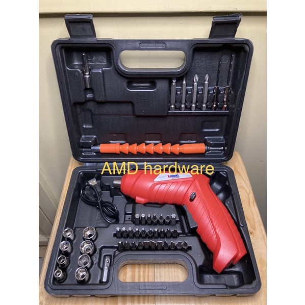 Jual MESIN BOR OBENG CORDLESS SCREWDRIVER SET BATERAI 4,2V MAILTANK & 3 ...