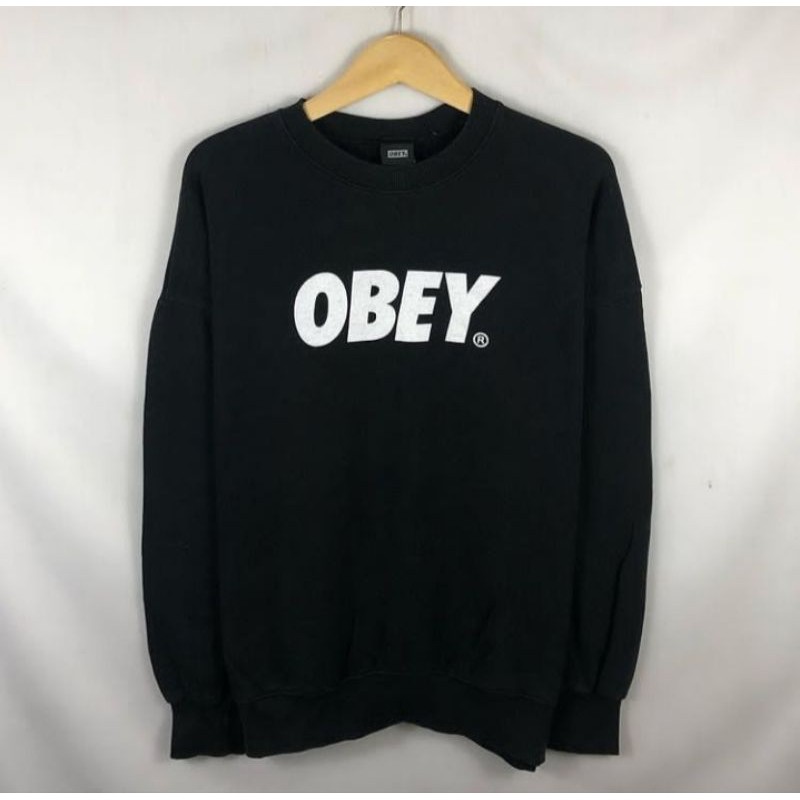 Jual Sweater crewneck peria masa kini crewneck apparel logo obey varian warna hitam full katun ...
