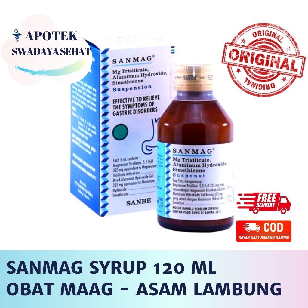 Jual SANMAG Syrup 120 ML - Obat Maag Asam Lambung San Maag Nyeri ulu ...