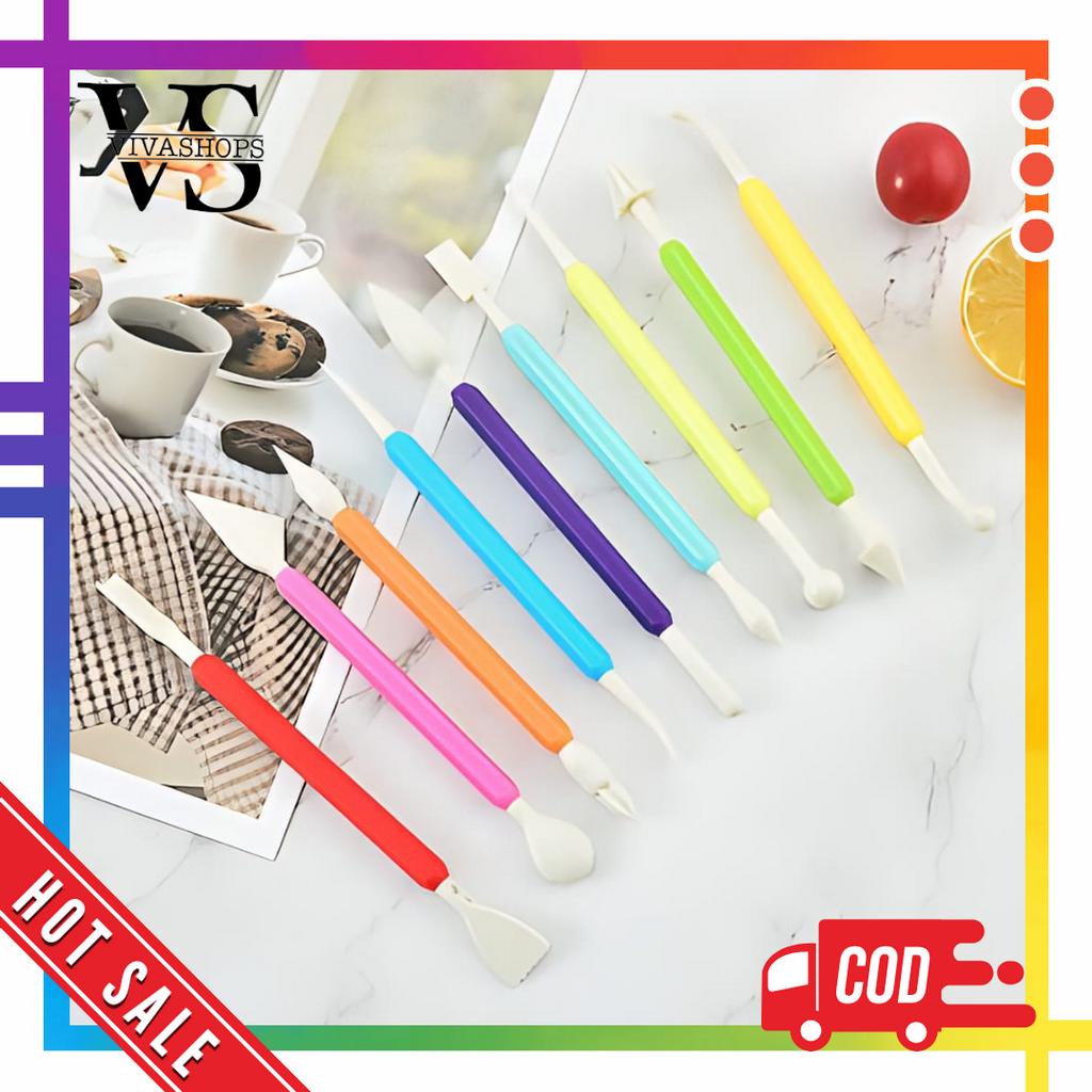 Jual 9in1 Set Alat Fondant Modeling Tools Cake Decorating Knife Clay ...