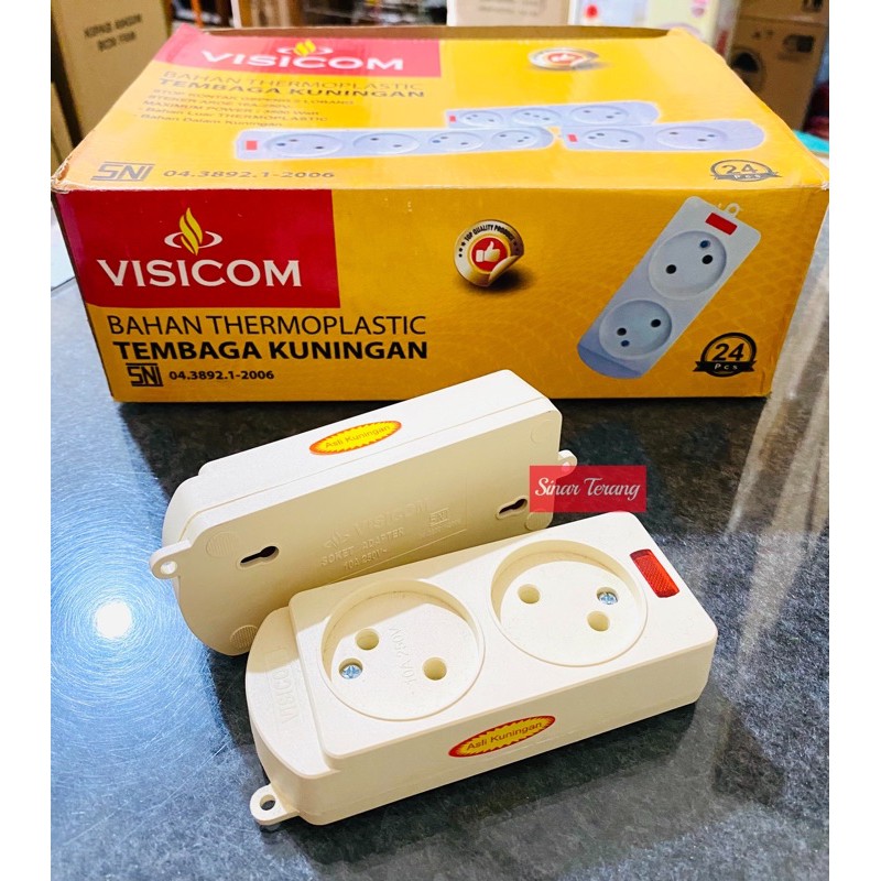 Jual STOP KONTAK GEPENG 2 Lobang VISICOM | Shopee Indonesia