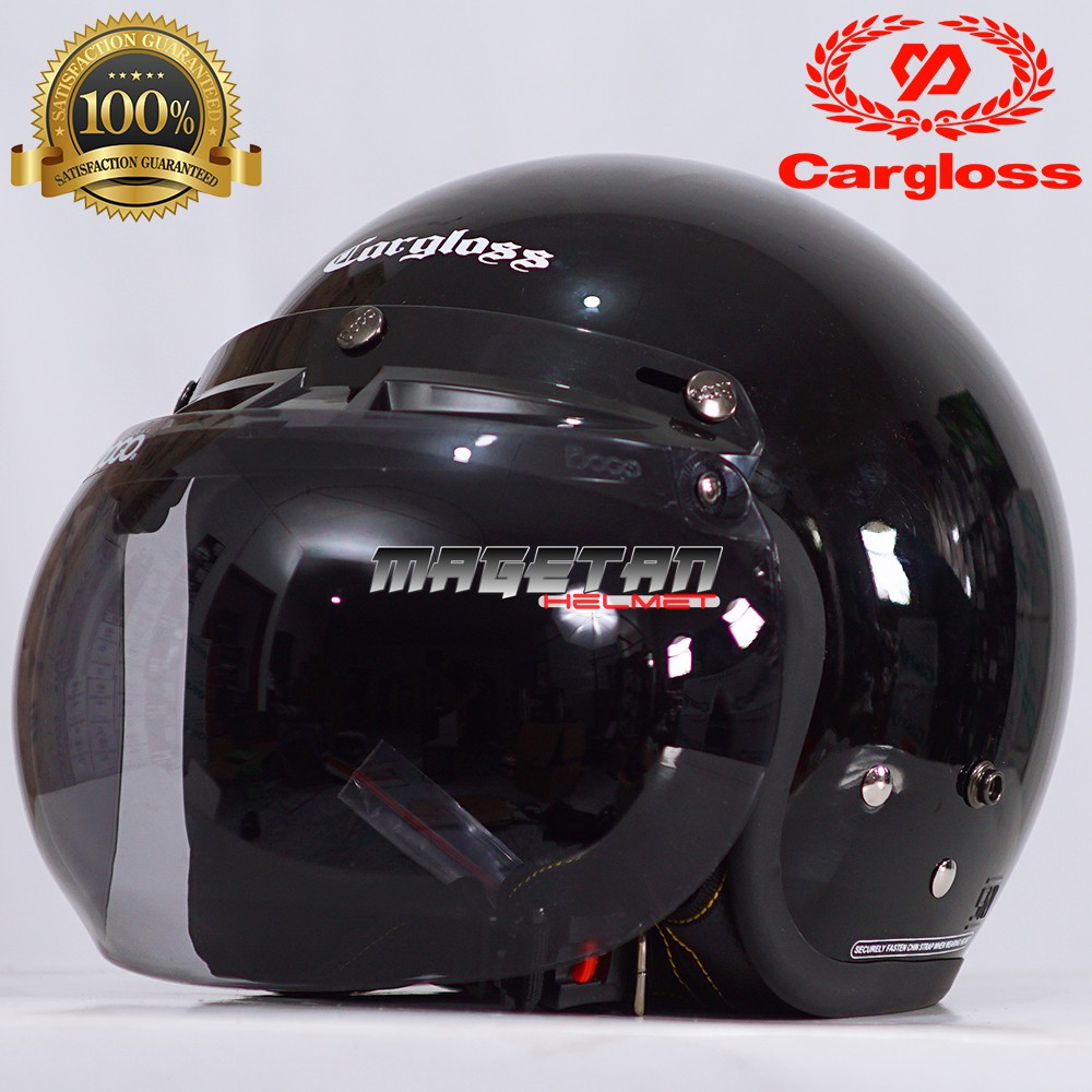 Jual Helm Cargloss Deep Black Original Cargloss Free Visor | Shopee ...