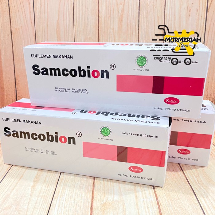 Jual SAMCOBION Box isi 100 kapsul- Vitamin Tambah Darah & Mineral ...