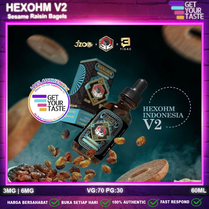 Jual Liquid Hexohm V2 Sesame Raisin Bagels 60ML by Hexohm Indonesia x ...