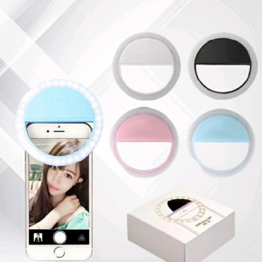 Jual BEST MINI RING LIGHT SELFIE LED / LAMPU SELFIE BULAT UNTUK KAMERA ...