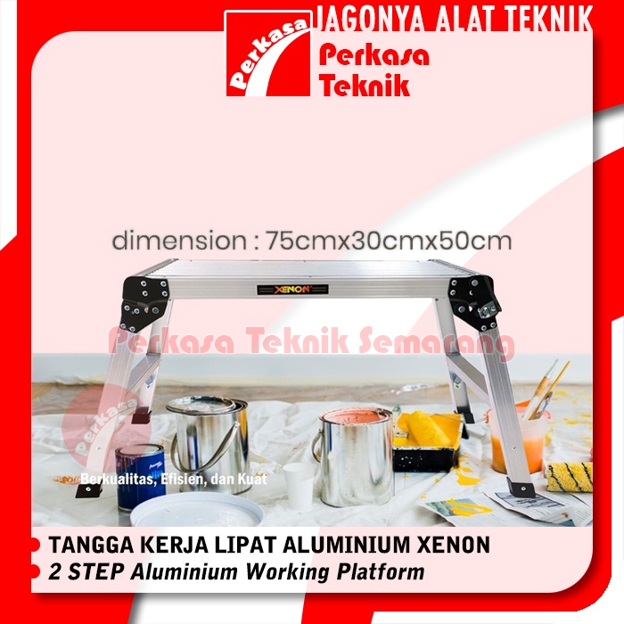 Jual Tangga Kerja Model Bangku Lipat 2 Step XENON Aluminium Working ...