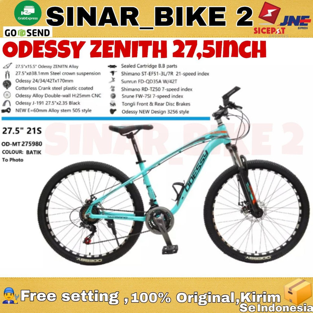 Jual Sepeda Gunung MTB ODESSY ZENITH Alloy Frame Uk 27,5-21 Speed ...