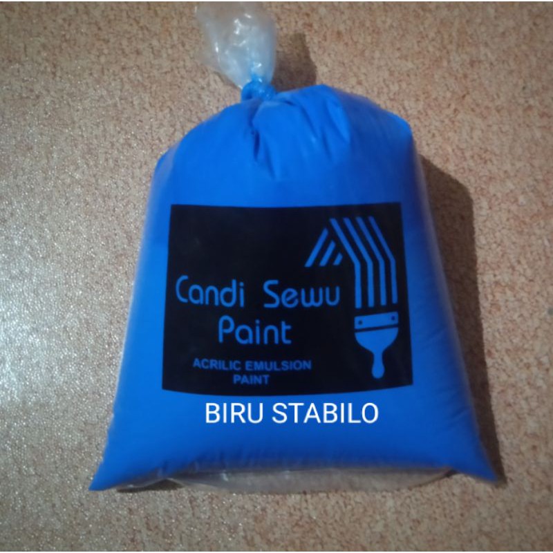 Jual cat tembok 1 kg KWALITAS SUPER Warna biru stabilo | Shopee Indonesia
