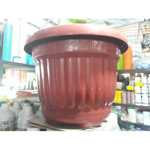 Jual pot bunga warna merah bata 40cm(NKH) ONLY GOJEK | Shopee Indonesia