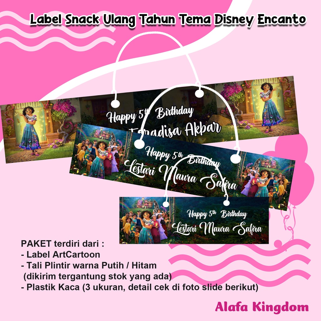 Jual AlafaKingdom Label Snack Ulang Tahun Tema Disney Encanto / Label ...