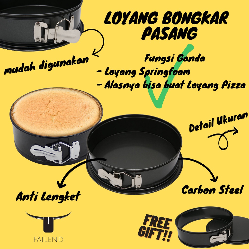 Jual Loyang Kue Bongkar Pasang Anti Lengket Serbaguna 12 16 CM | Shopee ...