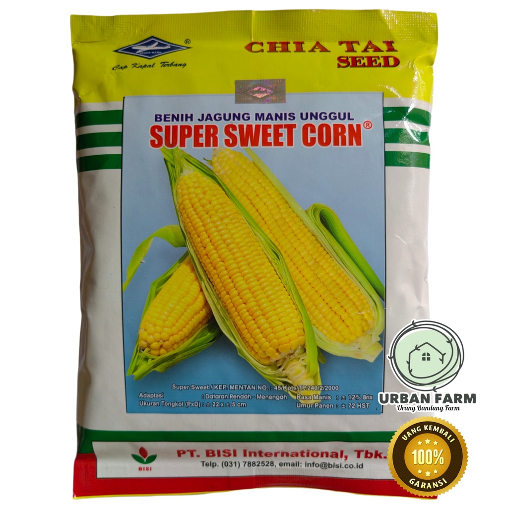 Jual Benih Jagung Manis SUPER SWEET CORN 250gram - Benih Jagung Manis BISI Cap Kapal Terbang ...