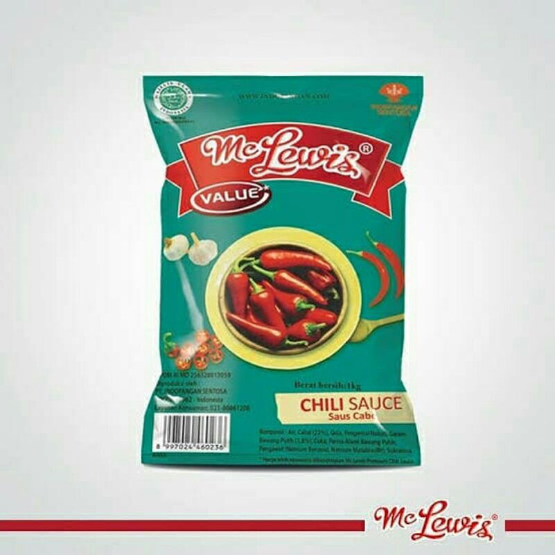 Jual McLewis Chili Sauce / Saos Sambal Pouch 1kg | Shopee Indonesia