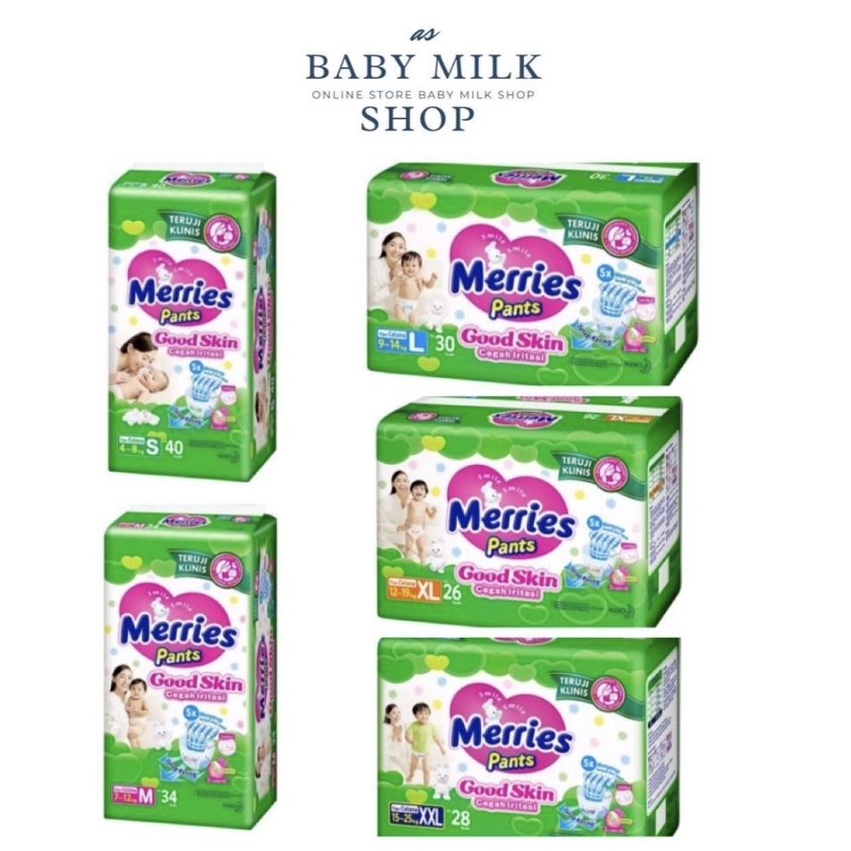 Jual Popok Merries NBS40 M32 L28 XL26 XXL28 S M L XL | Shopee Indonesia