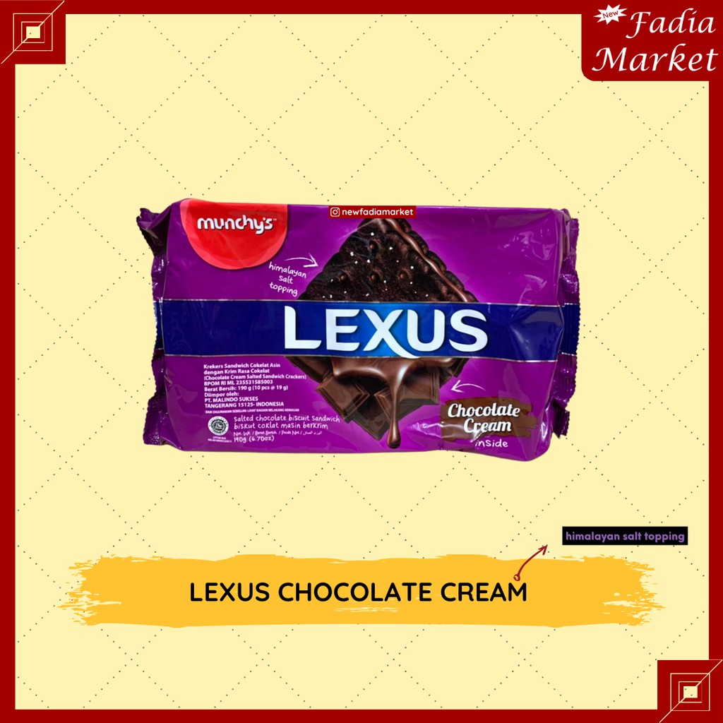 Jual Lexus Sandwich Crackers Chocolate Cream (Himalayan Salt Topping ...