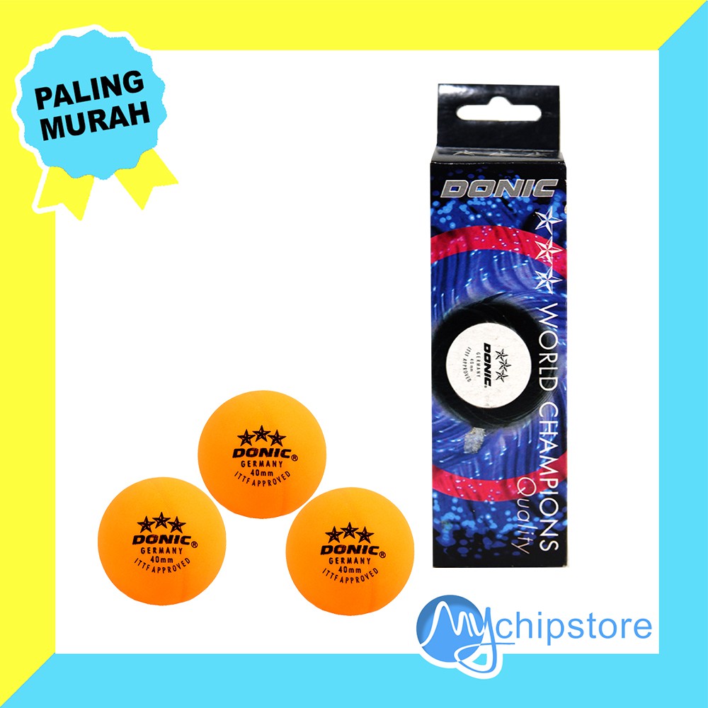 Jual Bola PingPong Tenis Meja Import DONIC ISI 3 Kuning | Shopee Indonesia