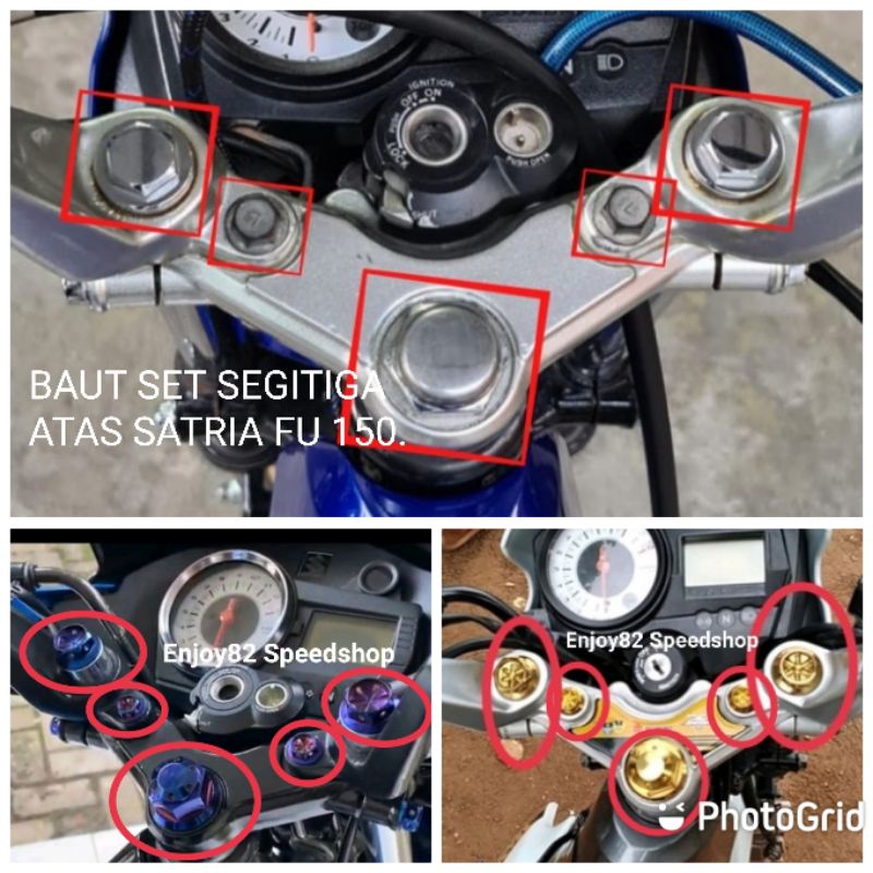 Jual Baut set probolt Segitiga mur comstir + Tutup Shock + baut ...
