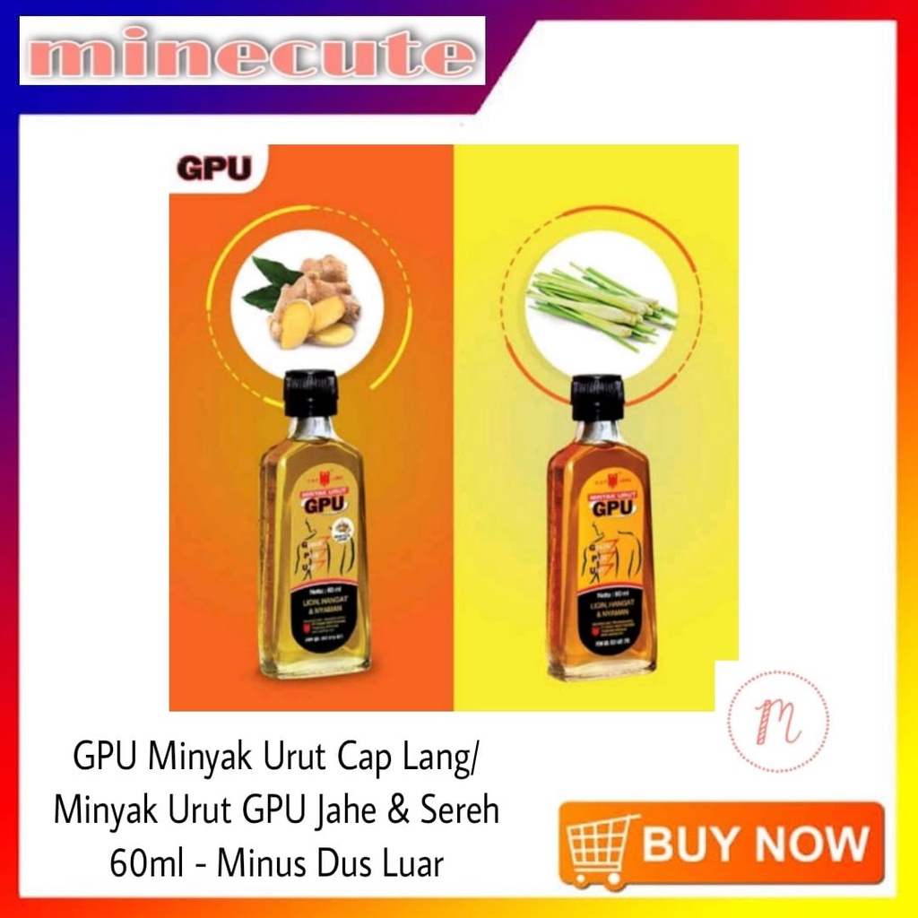 Jual Cap Lang Minyak Urut GPU Jahe & Sereh 60ml - Minus Dus Luar ...