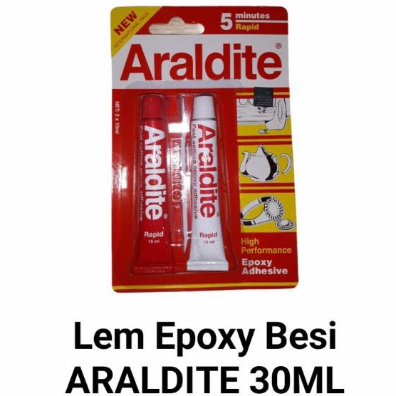 Jual Lem Besi Araldite Merah Epoxy Adhesive Rapid 5 Menit Resin ...