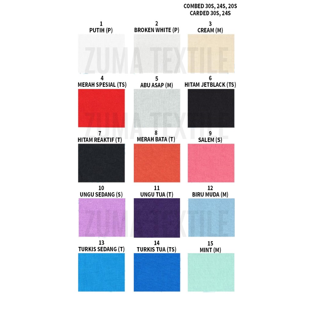 Jual Kain Katun / Cotton Combed 30s atau 24s Kiloan (Eceran) | Shopee ...