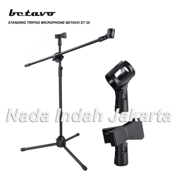 Jual Stand Tiang Mic Lantai 2 Klip Standing Tripod Microphone BETAVO ST 25 | Shopee Indonesia