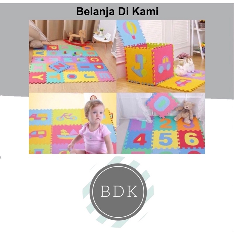 Jual Mainan Anak Puzzle Mat Eva mat 30cmx30cmx1cm Alas Lantai Puzzle ...