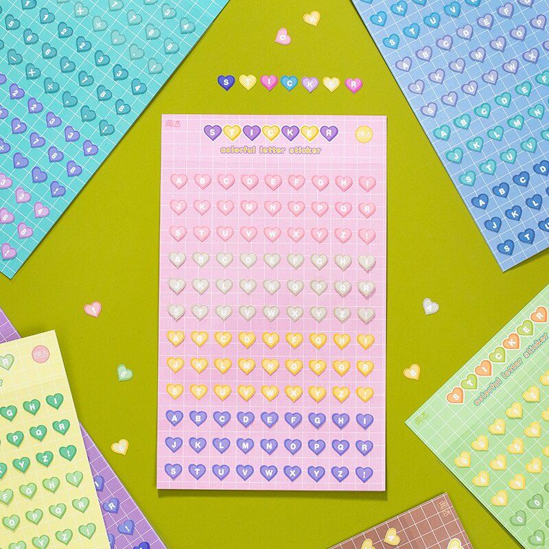 Jual Floralwhite Rainbow Color Number Alphabet Heart Decorative ...