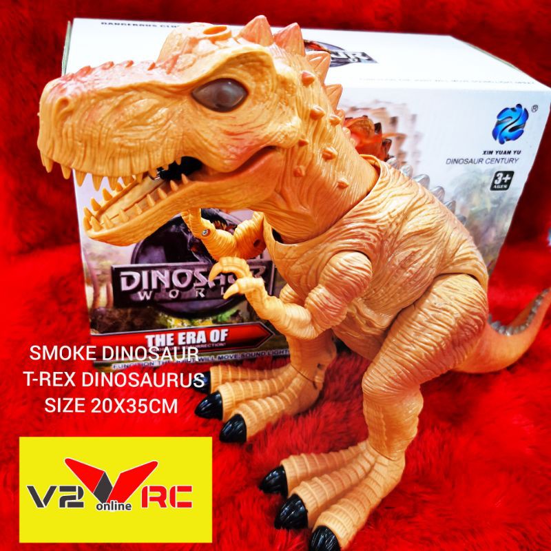 Jual Mainan T-Rex Dinosaur World Smoke Spray Dinosaurus Big Size 35cm ...