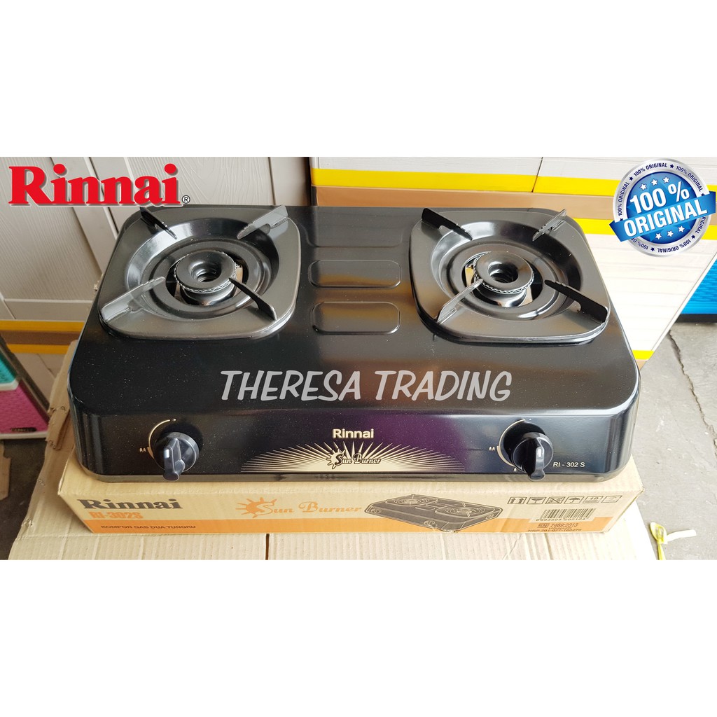 Jual KOMPOR GAS RINNAI 2 TUNGKU RINNAI 302 S SNI CEFLON WITH SUN BURNER | Shopee Indonesia