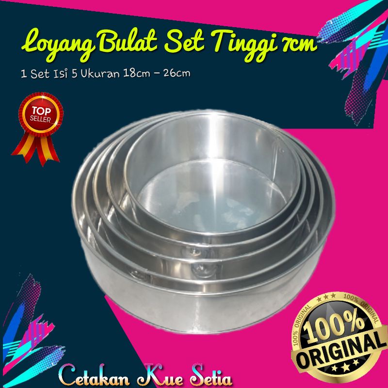 Jual Loyang Bulat Set isi 5pcs tinggi 7cm Loyang Bolu Set | Shopee ...