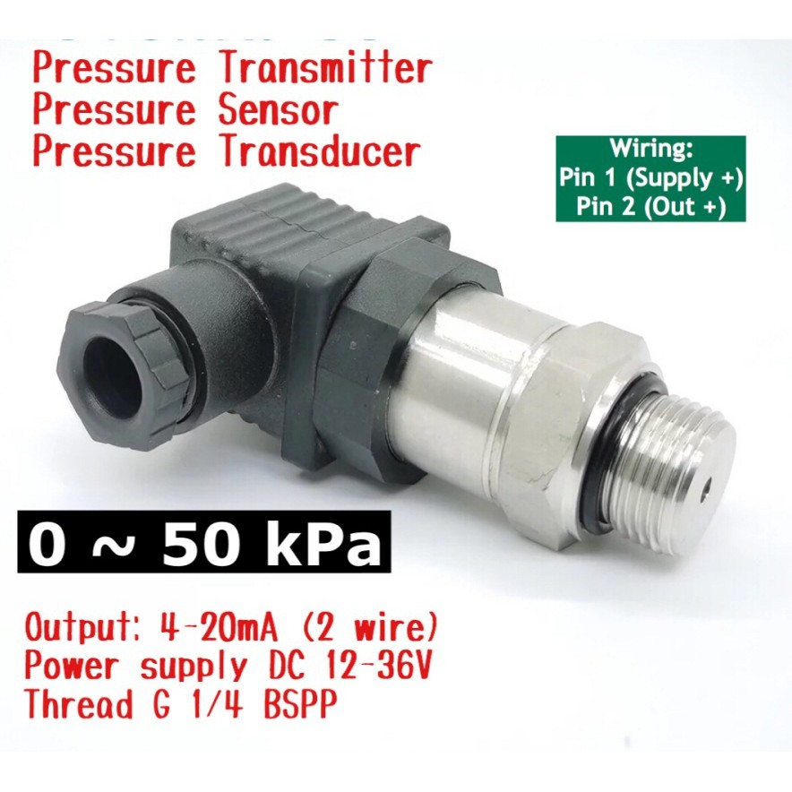 Jual Industrial Pressure Transmitter Sensor 0-50kPa 4-20mA | Shopee ...