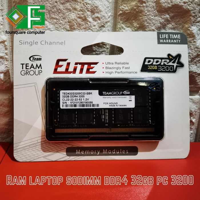 Jual Ram Laptop Sodimm DDR4 32GB PC 3200 Team Elite | Shopee Indonesia